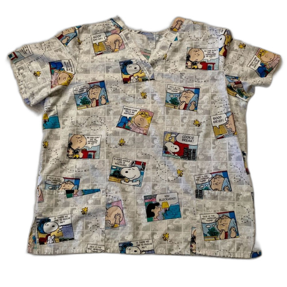 Peanuts | Tops | Peanuts Scrub Top Xl Cartoon Panels Funny Papers ...